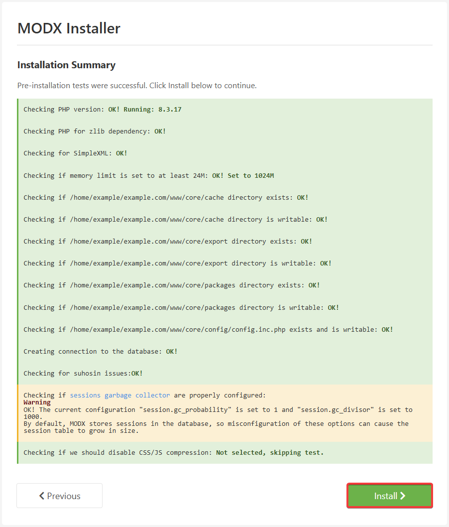 2.14.4.1. Установка MODX | Хостинг Украина