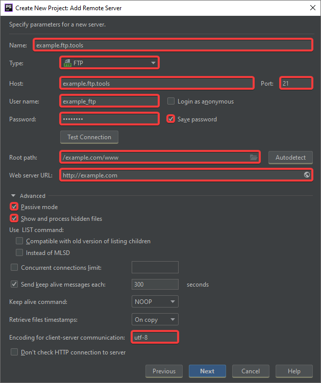 2.5.2.3.1. Настройка подключения по FTP и SFTP в PhpStorm | Хостинг Украина