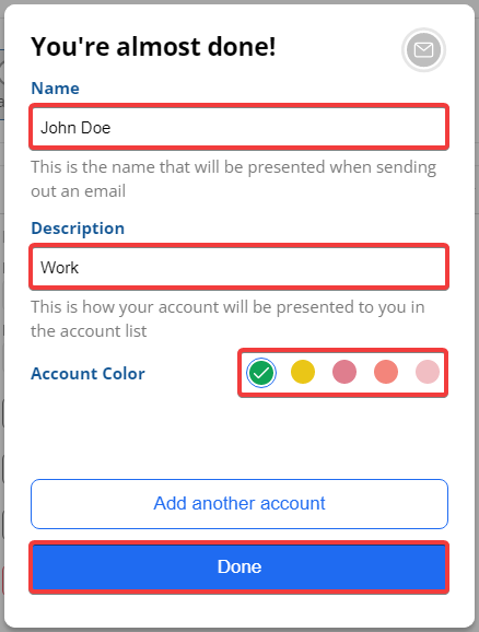 4.3.9.8. Налаштування поштового клієнта BlueMail | Хостинг Україна